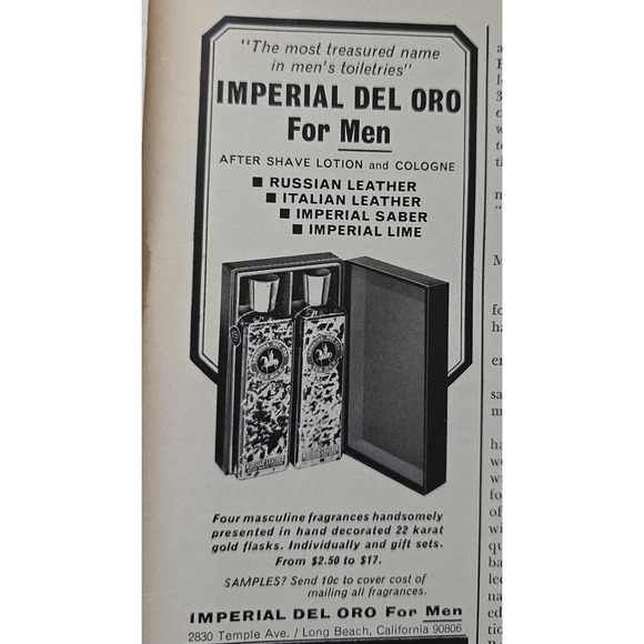 Art | Imperial Del Oro For Men After Shave Lotion And Cologne Vintage ...